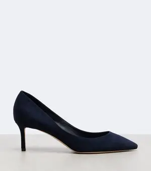 JIMMY CHOO Romy 60 Suede Pointed Toe Pumps - Blue