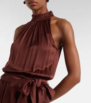 Poupette St Barth Nina Halterneck Maxi Dress - Brown