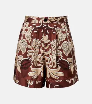 Poupette St Barth Isabelle Printed High-rise Shorts - Brown
