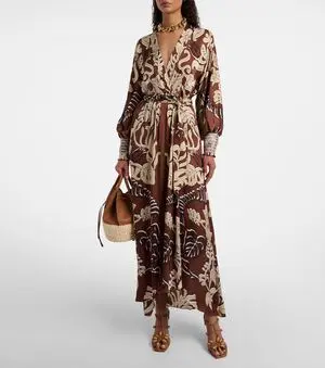 Poupette St Barth Kristen Printed Maxi Dress - Brown