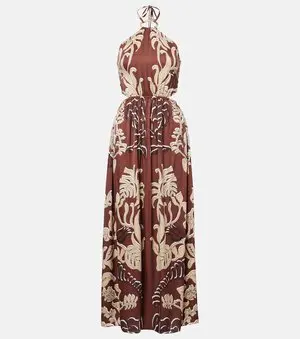 Poupette St Barth Isore Printed Halterneck Maxi Dress