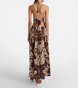 Poupette St Barth Isore Printed Halterneck Maxi Dress