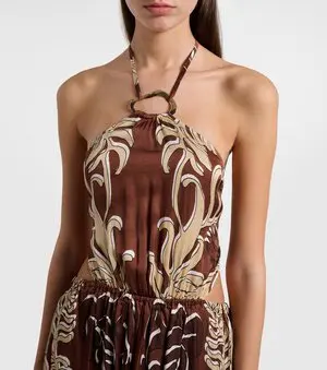 Poupette St Barth Isore Printed Halterneck Maxi Dress