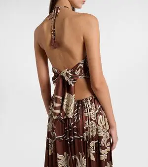 Poupette St Barth Isore Printed Halterneck Maxi Dress