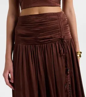 Poupette St Barth Carla Pleated Maxi Skirt