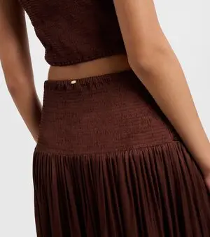 Poupette St Barth Carla Pleated Maxi Skirt