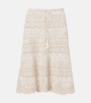 Anna Kosturova Marianne Crochet Cotton Midi Skirt