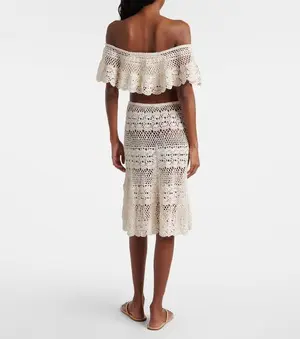 Anna Kosturova Marianne Crochet Cotton Midi Skirt