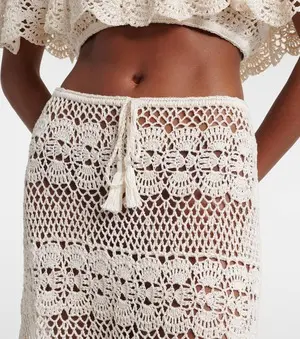 Anna Kosturova Marianne Crochet Cotton Midi Skirt