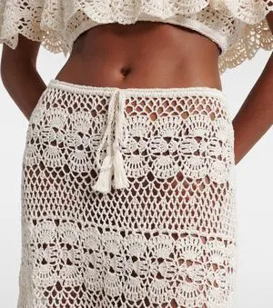Anna Kosturova Marianne Crochet Cotton Midi Skirt