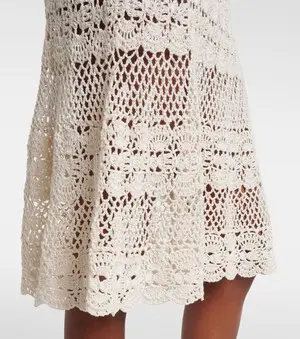 Anna Kosturova Marianne Crochet Cotton Midi Skirt