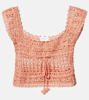 ANNA KOSTUROVA Deauville Crochet Cotton Crop Top