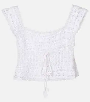 ANNA KOSTUROVA Deauville Crochet Cotton Crop Top