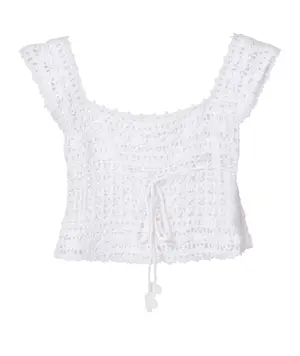 ANNA KOSTUROVA Deauville Crochet Cotton Crop Top