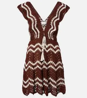 Anna Kosturova Melissa Crochet Cotton Minidress - Multicoloured