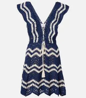 Anna Kosturova Melissa Crochet Cotton Minidress - Multicoloured