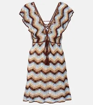 Anna Kosturova Melissa Crochet Cotton Minidress - Multicoloured