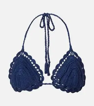 Anna Kosturova Crochet Bikini Top - Blue