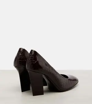 JIMMY CHOO Farren 85 Croc-effect Leather Pumps