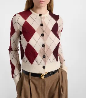 Khaite Charli Argyle Cashmere And Mohair Cardigan - White