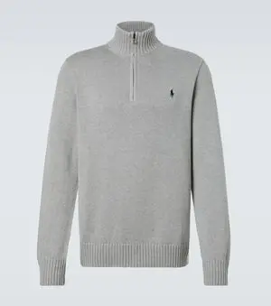 Polo Ralph Lauren Cotton Quarter Zip Sweater - Grey