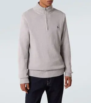 Polo Ralph Lauren Cotton Quarter Zip Sweater - Grey