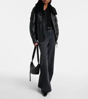 AGOLDE Asymmetrical Ruched Top - Black
