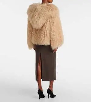 Magda Butrym Shearling Hooded Jacket