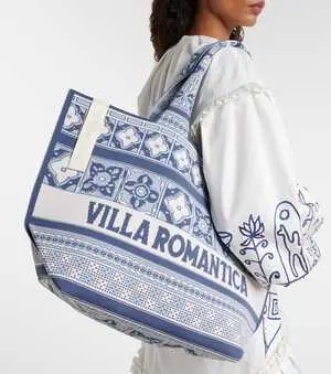 ALEMAIS Villa Romantica Maxi Tote Bag - Blue