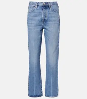 FRAME Vertical Crop Straight Jeans