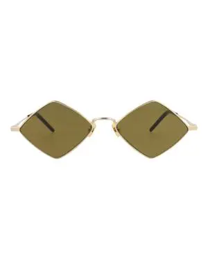 Saint Laurent Square Frame Metal Sunglasses - Gold Gold Brown (sl302lisa/30007821/011)