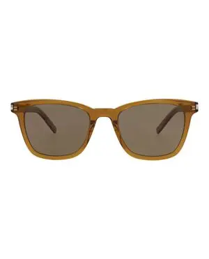 Saint Laurent Square Frame Recycled Acetate Sunglasses - Brown Brown Brown (sl716slim/30015807/005)
