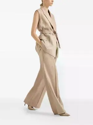 Brunello Cucinelli Pleated Trousers With Monili Detail