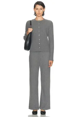 Donni. Sweater Rib Cardigan - Charcoal Grey