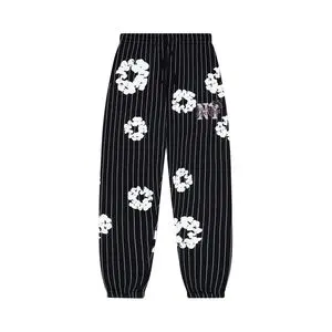DENIM TEARS Pinstripe Wreath Sweatpants - Black