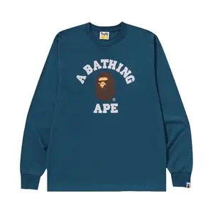 A BATHING APE College Long-sleeve Tee - Blue