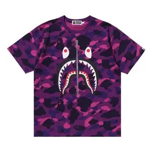 A BATHING APE Color Camo Shark Tee - Purple