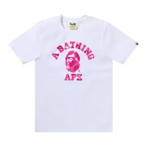 A BATHING APE Color Camo College Tee - White
