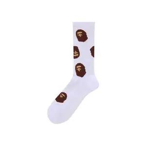 A BATHING APE Ape Head Pattern Socks - White