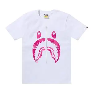 A BATHING APE Color Camo Shark Tee - White
