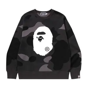 BAPE Mega Color Camo Big Ape Head Crewneck Sweatshirt - Black
