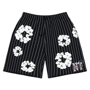 DENIM TEARS Pinstripe Wreath Sweatshorts - Black