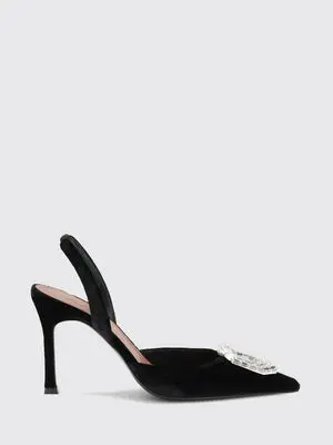 Amina Muaddi Embellished Slingback Pumps - Black