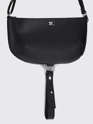 COURREGES Leather Crossbody Bag - Black