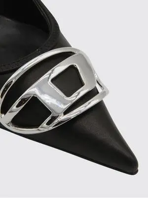 DIESEL® Slingback Pumps With Silver-tone Detailing - Black