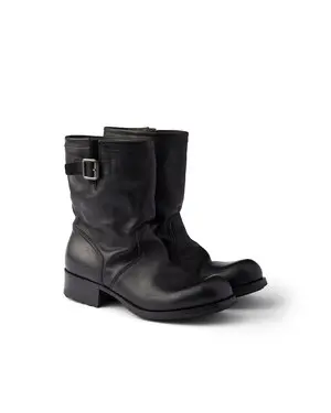 Prada Leather Mid-calf Boots - Black