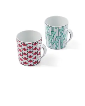 Prada Set Of Two Porcelain Mugs