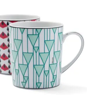Prada Set Of Two Porcelain Mugs