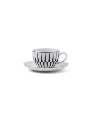 Prada Set Of Two Porcelain Cappuccino Cups Stripes - White