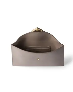 Prada Saffiano Leather Envelope Clutch - Grey